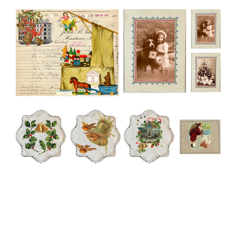 Vintage Christmas Ephemera: Collage Sheets for Junk Journals (digital ...
