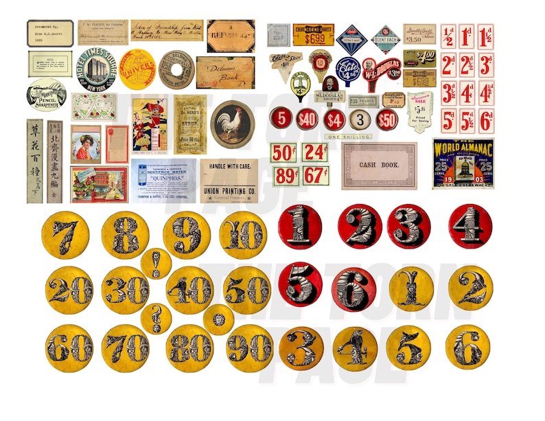 DIY Vintage Amateur Label Collectors Kit 26 Pages of Vintage | Etsy