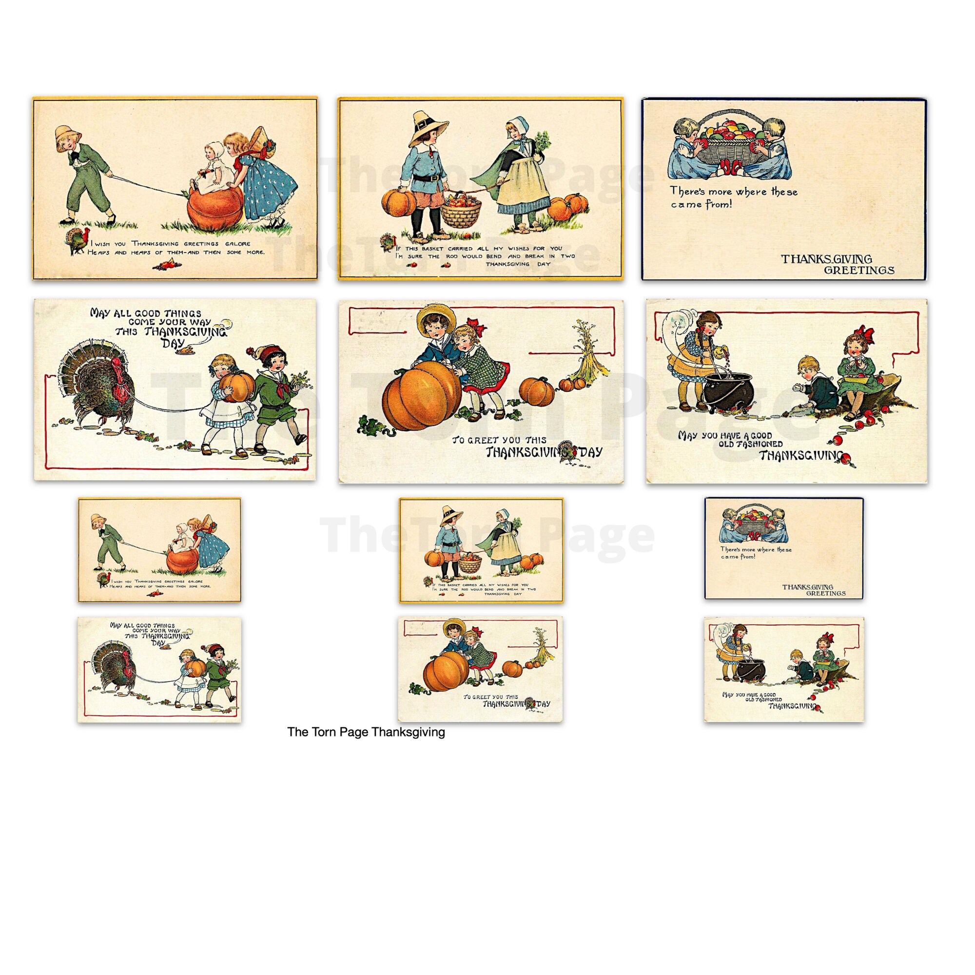 Beautiful Nostalgic Vintage Thanksgiving Cards Printable - Etsy