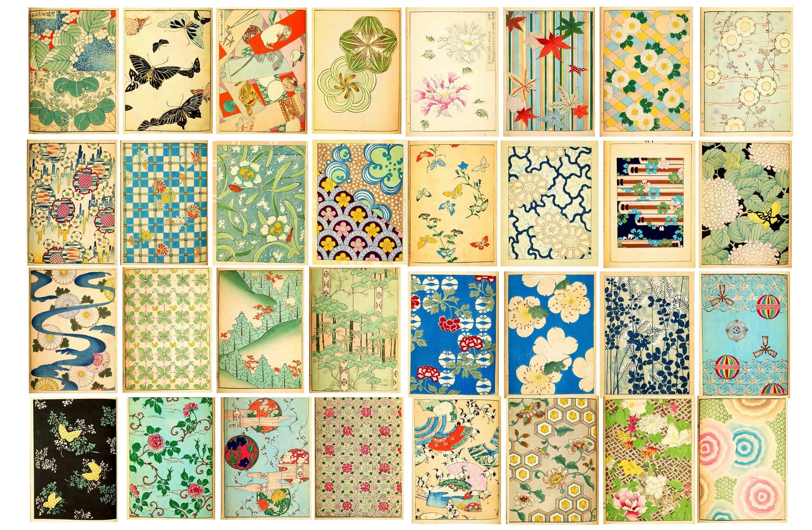 Vintage Japanese Art Digital Paper Pack 8.5x11 Sized ATC - Etsy