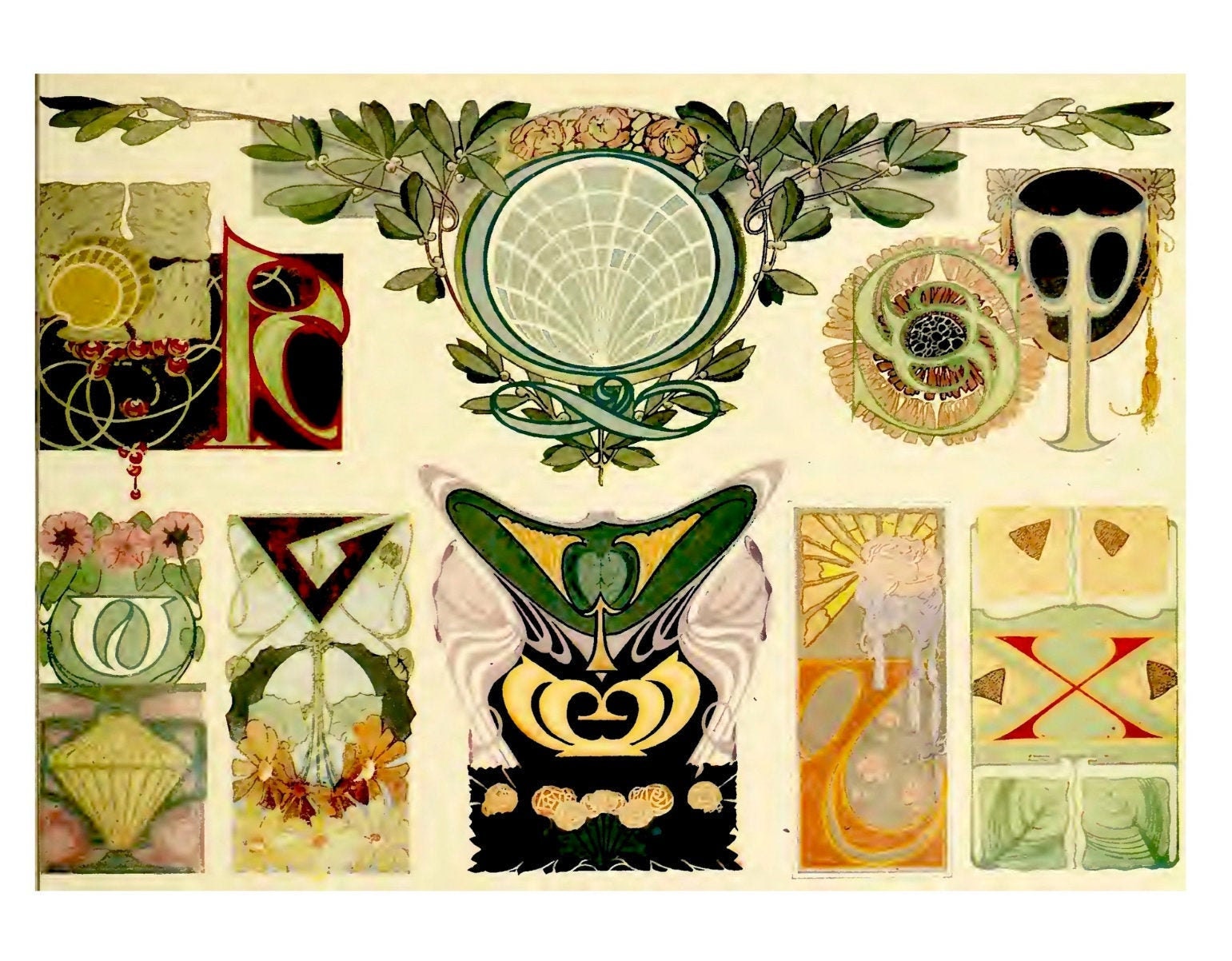 Strong's Book of Designs 1917 Art Nouveau Vintage | Etsy