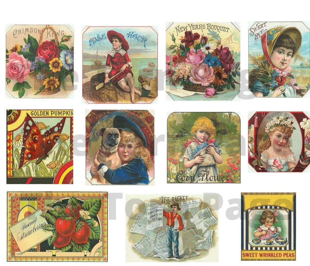 Antique Produce Labels, Victorian Images, Printable Collage Sheets ...