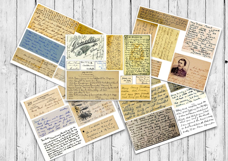 The Ultimate Vintage Handwriting Ephemera: Junk Journal Kit (digital ...