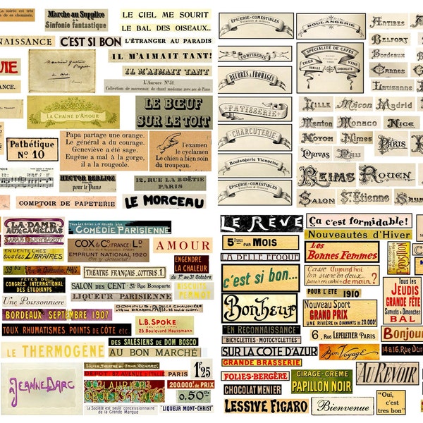 French Labels - Etsy