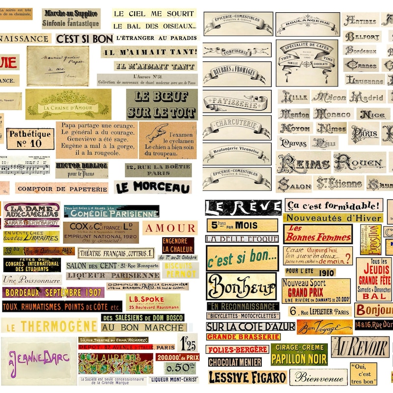French Labels - Etsy