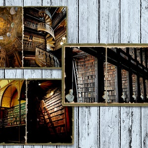 Old Library Junk Journal Pages, Reading Collage Papers, Junk Journal ...