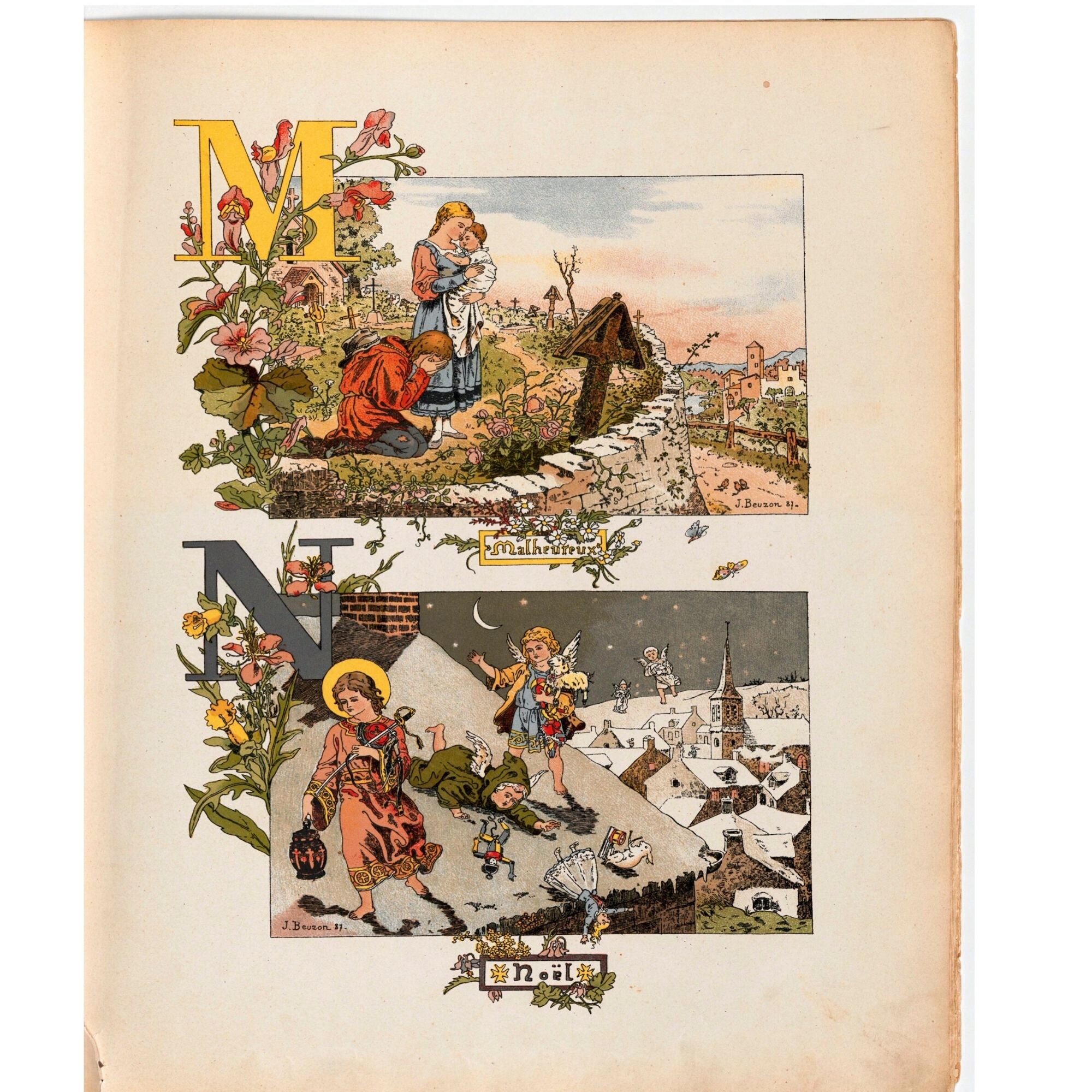 Beautiful Vintage French Alphabet Digital Flashcards 8.5x11 & - Etsy