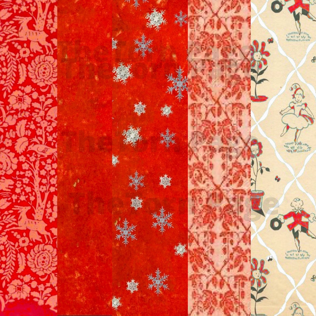 Vintage Christmas Digital Paper: Shabby Chic Scrapbook & Junk Journal ...