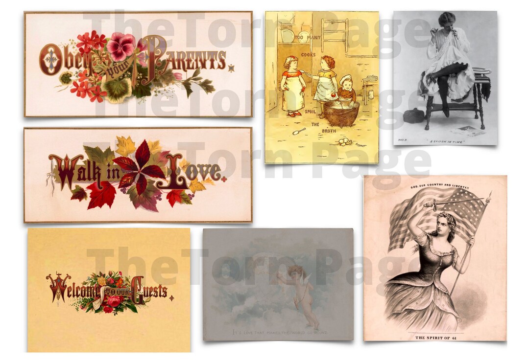 Vintage Mottos and Proverbs Images: Junk Journal Ephemera (digital ...