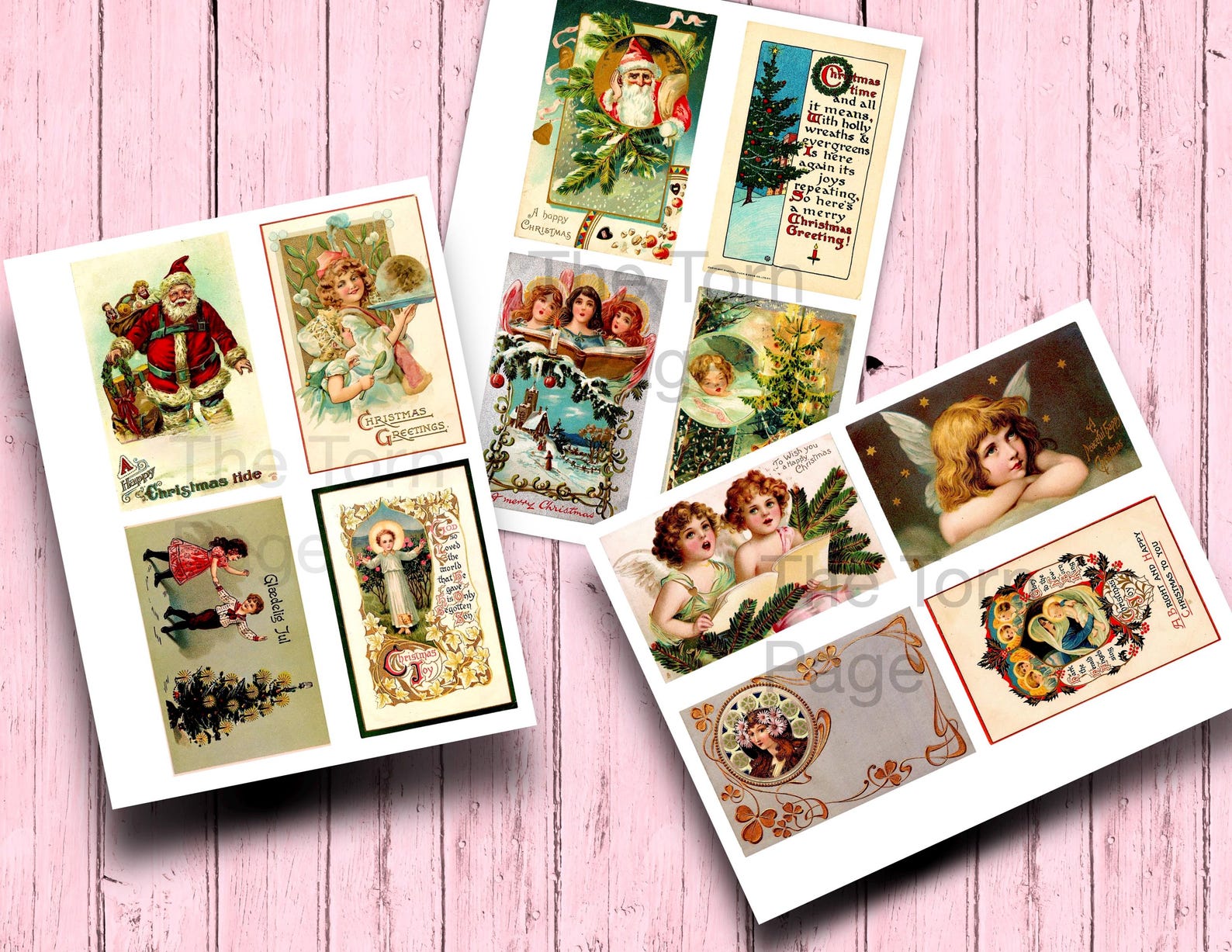 20 Vintage Christmas Postcard Images: Scrapbook & Junk Journal (digital ...