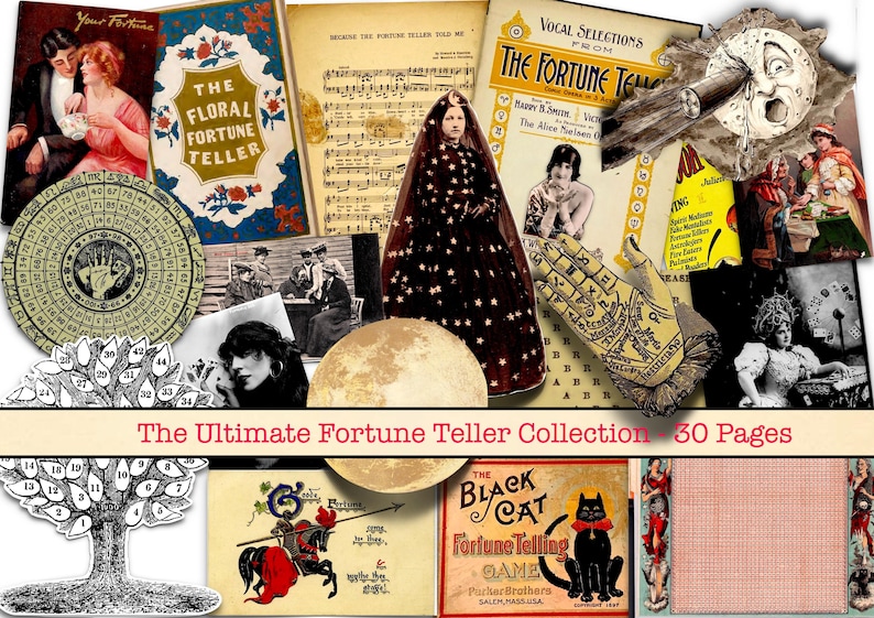 The Ultimate Vintage Fortune Teller Ephemera: Images for Junk Journals ...