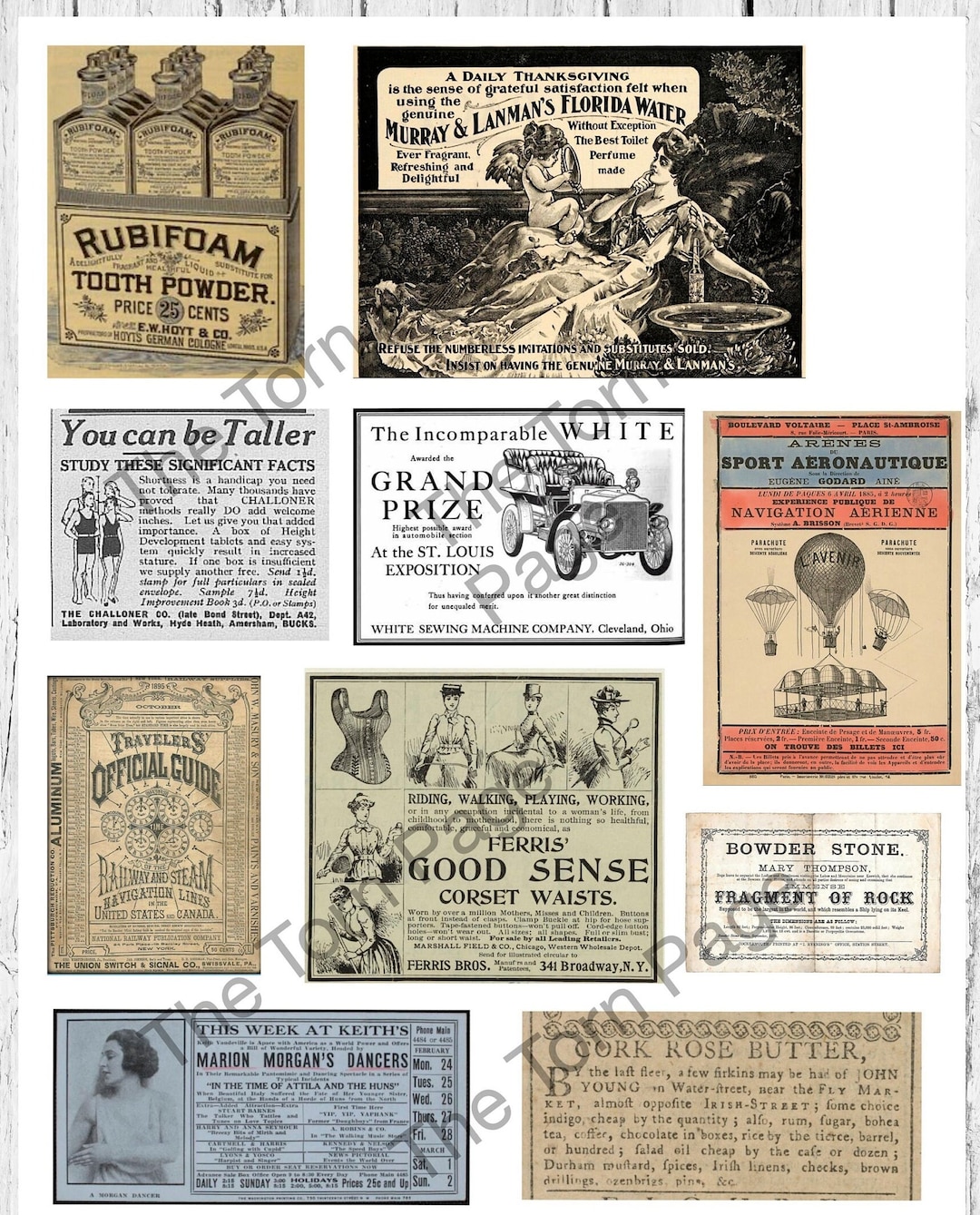 Vintage Newspaper Adverts: Printable Collage Sheets (digital Download ...