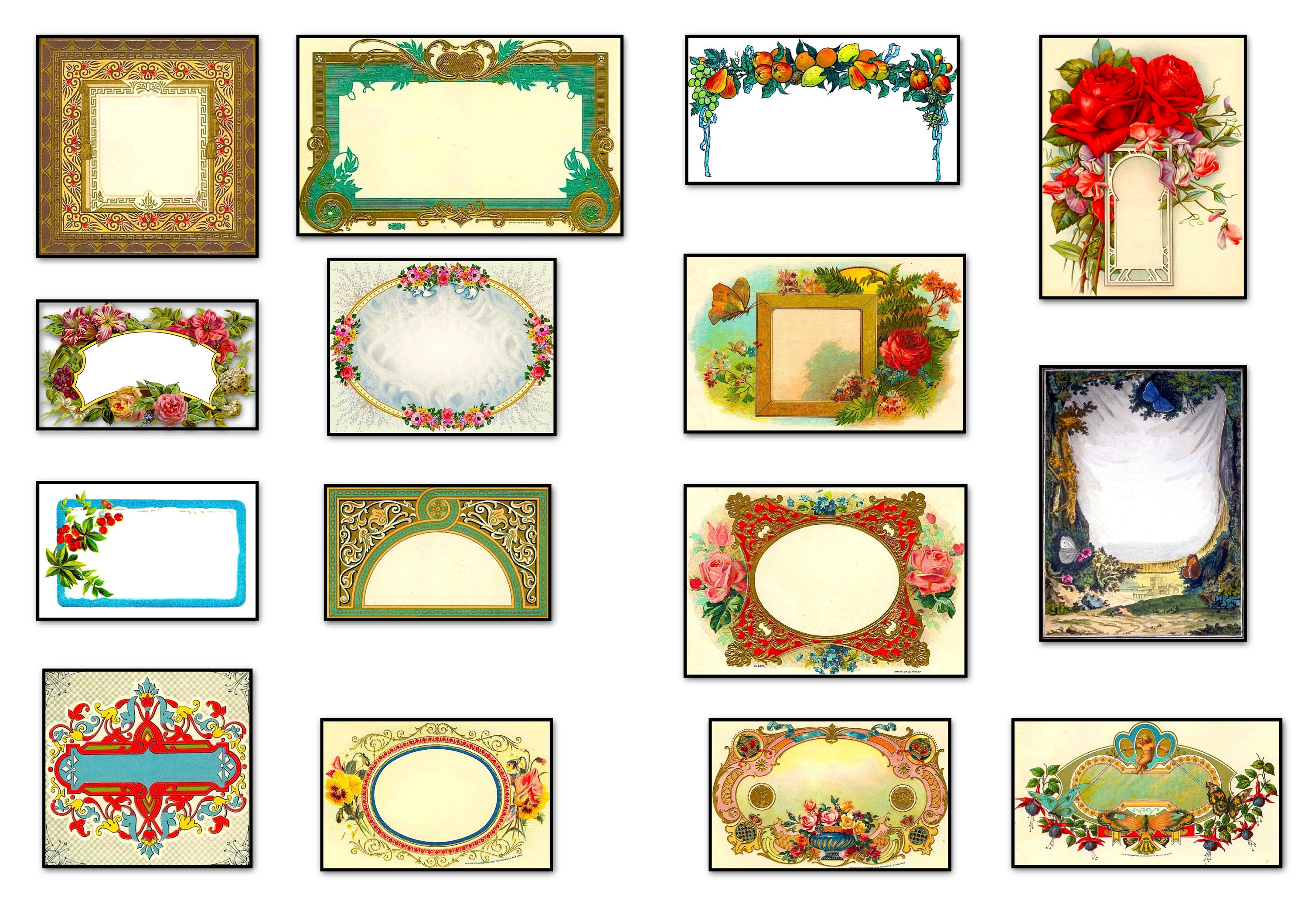 Vintage Editable Vintage Labels: Printable Scrapbook Ephemera (JPG ...