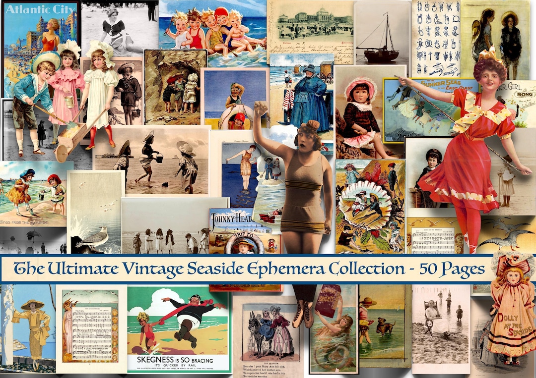 Seaside Ephemera Collection: Vintage Photos for Junk Journals (digital ...