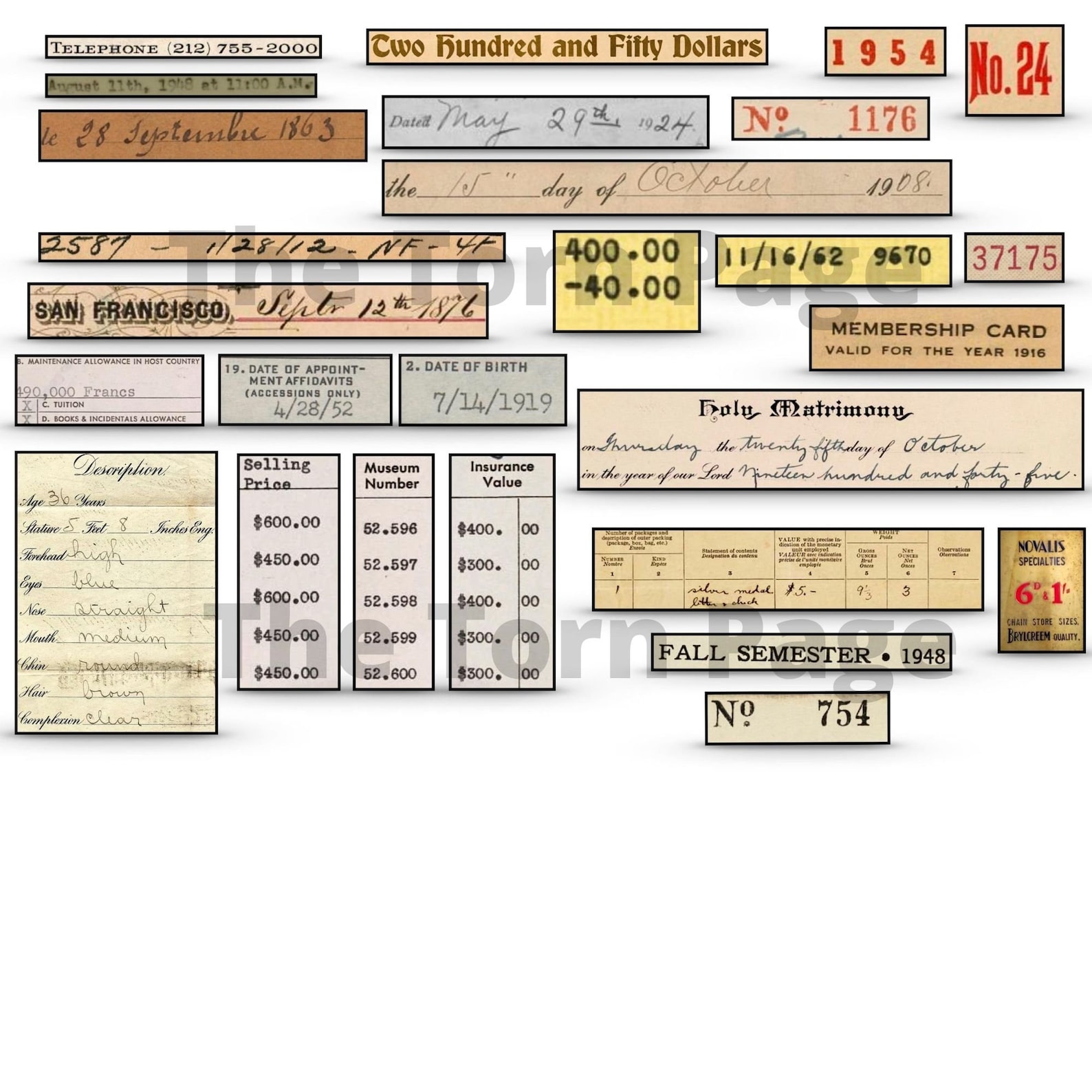 Vintage Number Labels, Fussy Cutting Heaven, Digital Ephemera ...