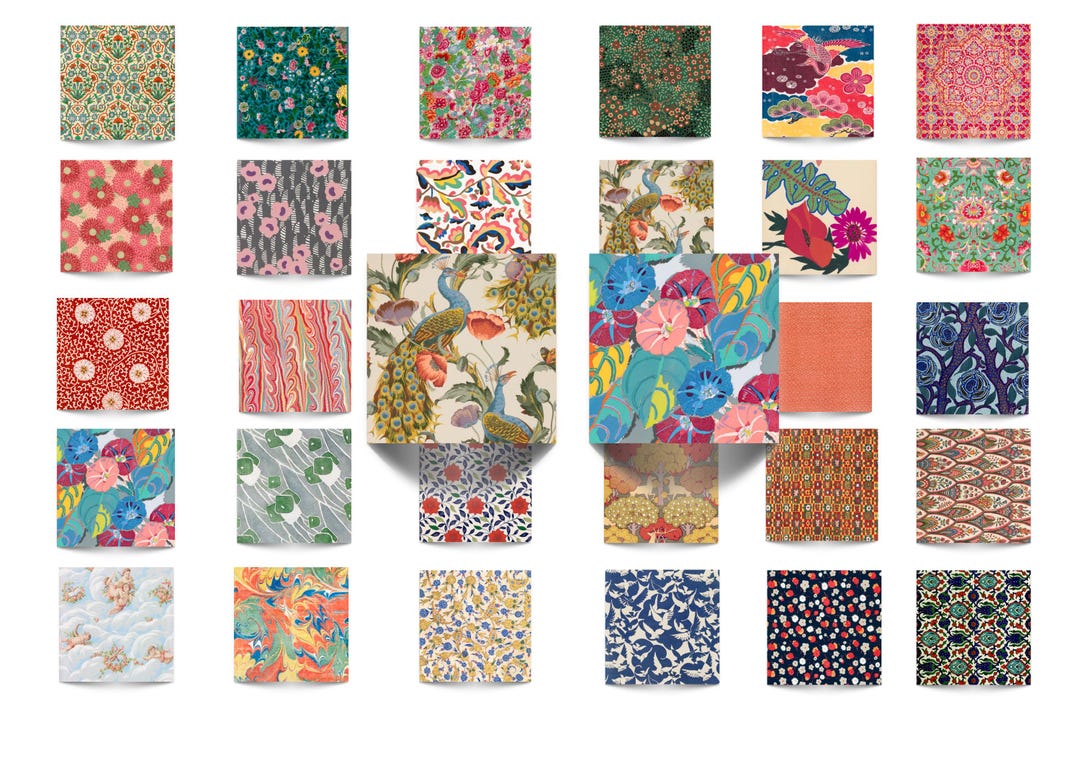 12x12 Vintage Big Bold Papers, Colourful Journal Scrapbook Craft ...