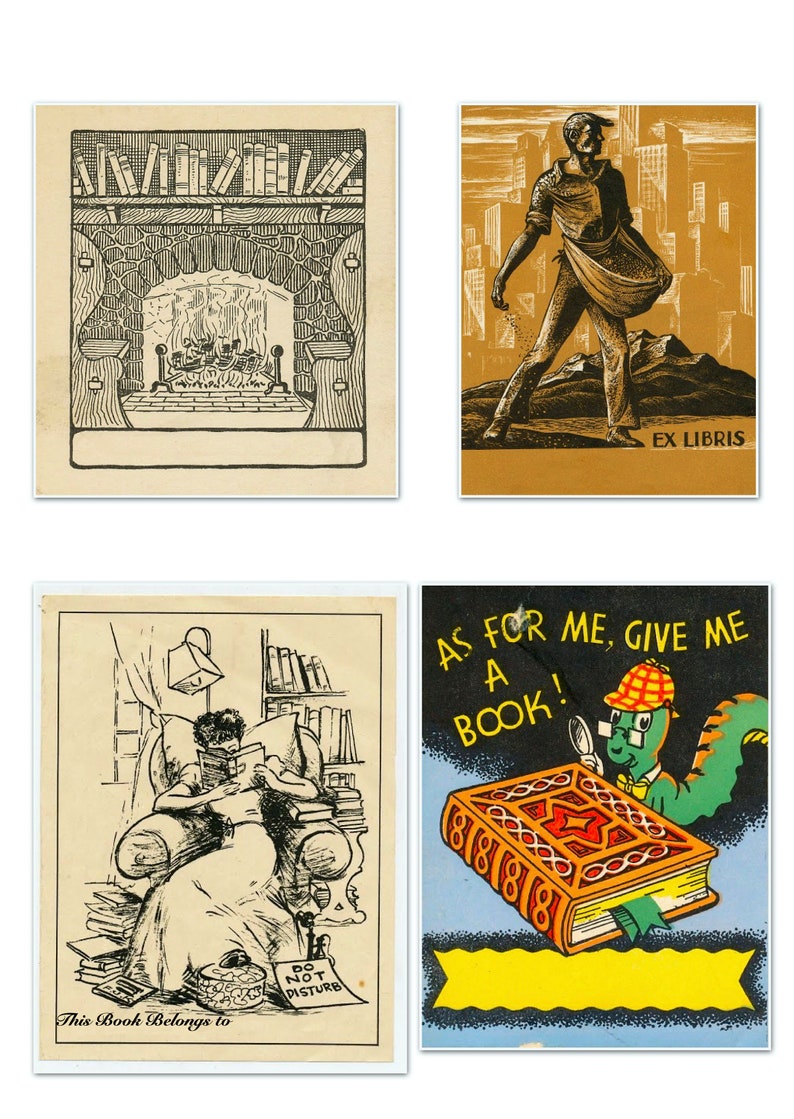 Vintage Ex Libris Book Plates: Printable Ephemera (digital Download ...