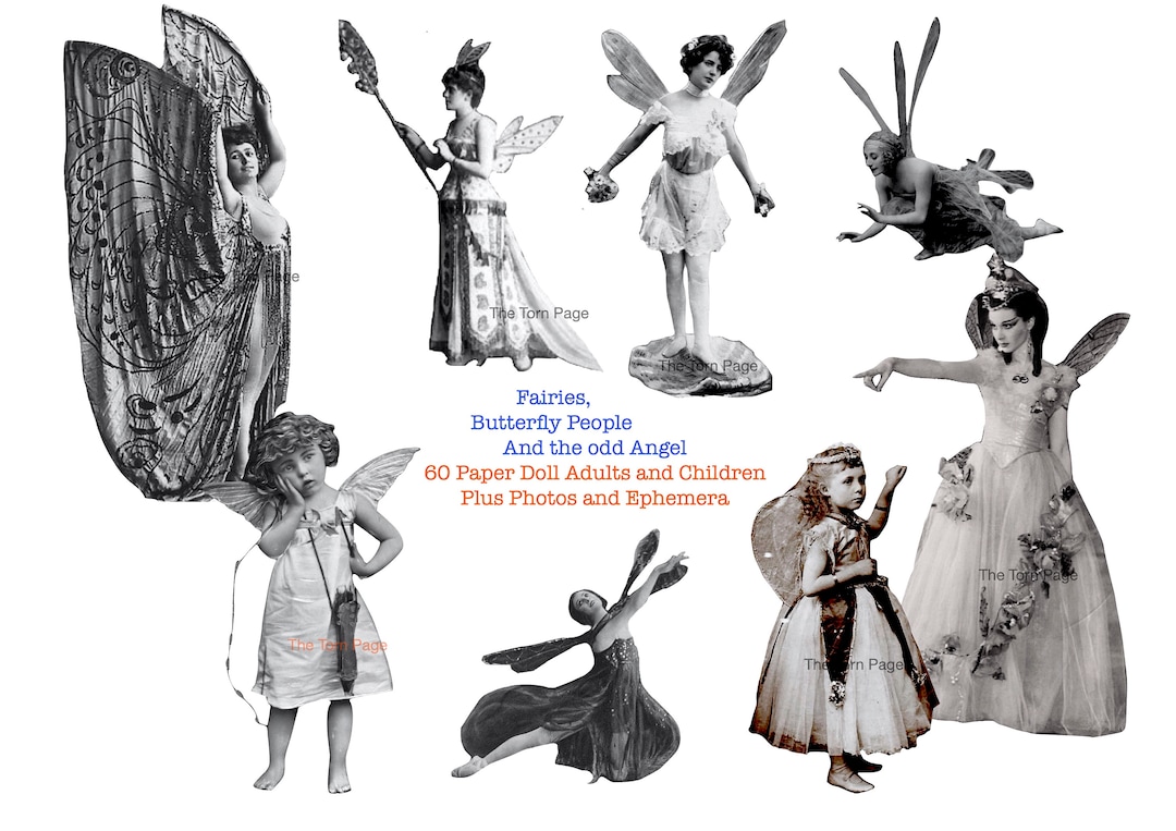 Vintage Fairy Paper Doll Ephemera: Collage & Junk Journal (digital ...