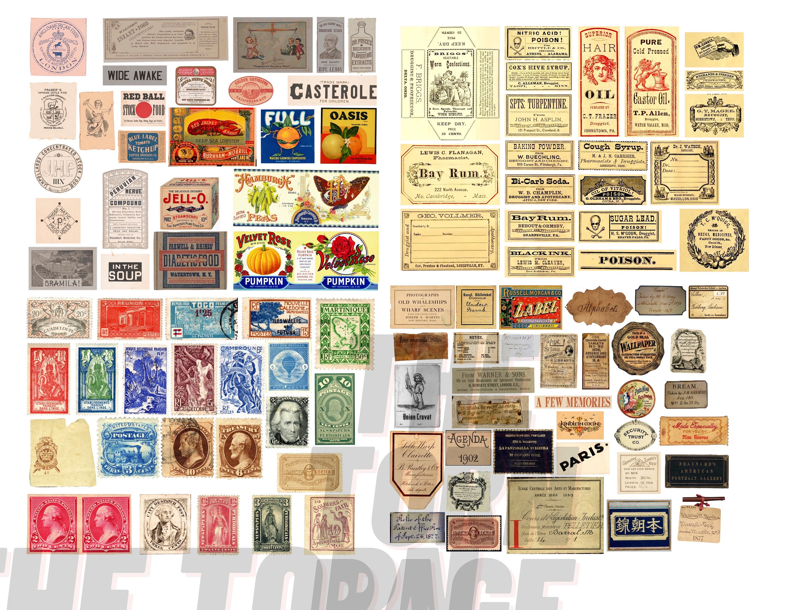 DIY Vintage Amateur Label Collectors Kit 26 Pages of Vintage | Etsy