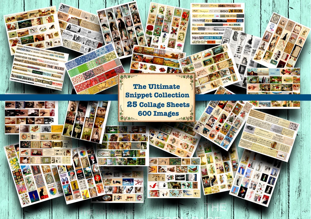 Vintage Snippets Collage Sheets: 600+ Images for Junk Journals ...