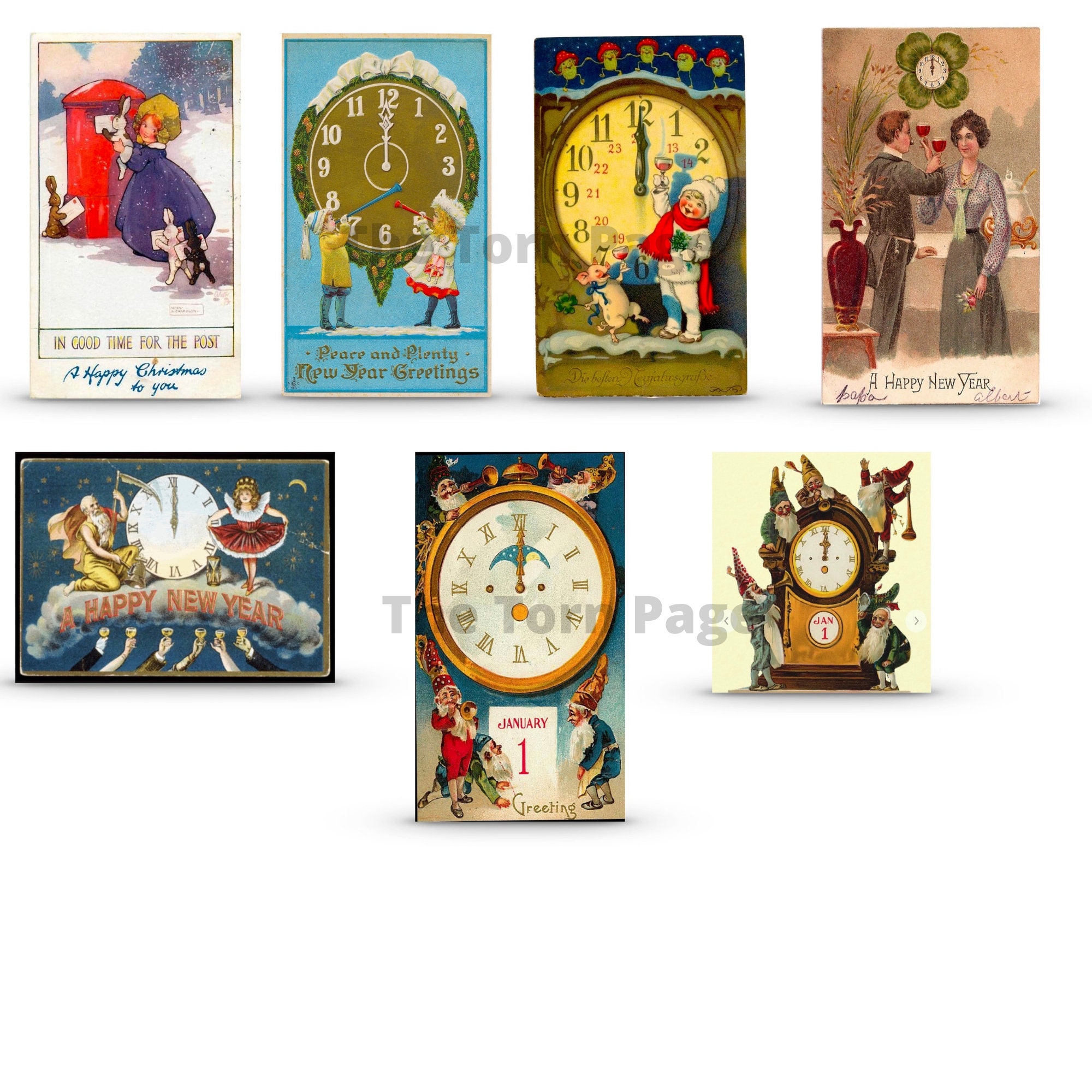 Vintage Clock Images: Printable Time Pieces Ephemera (digital Download ...