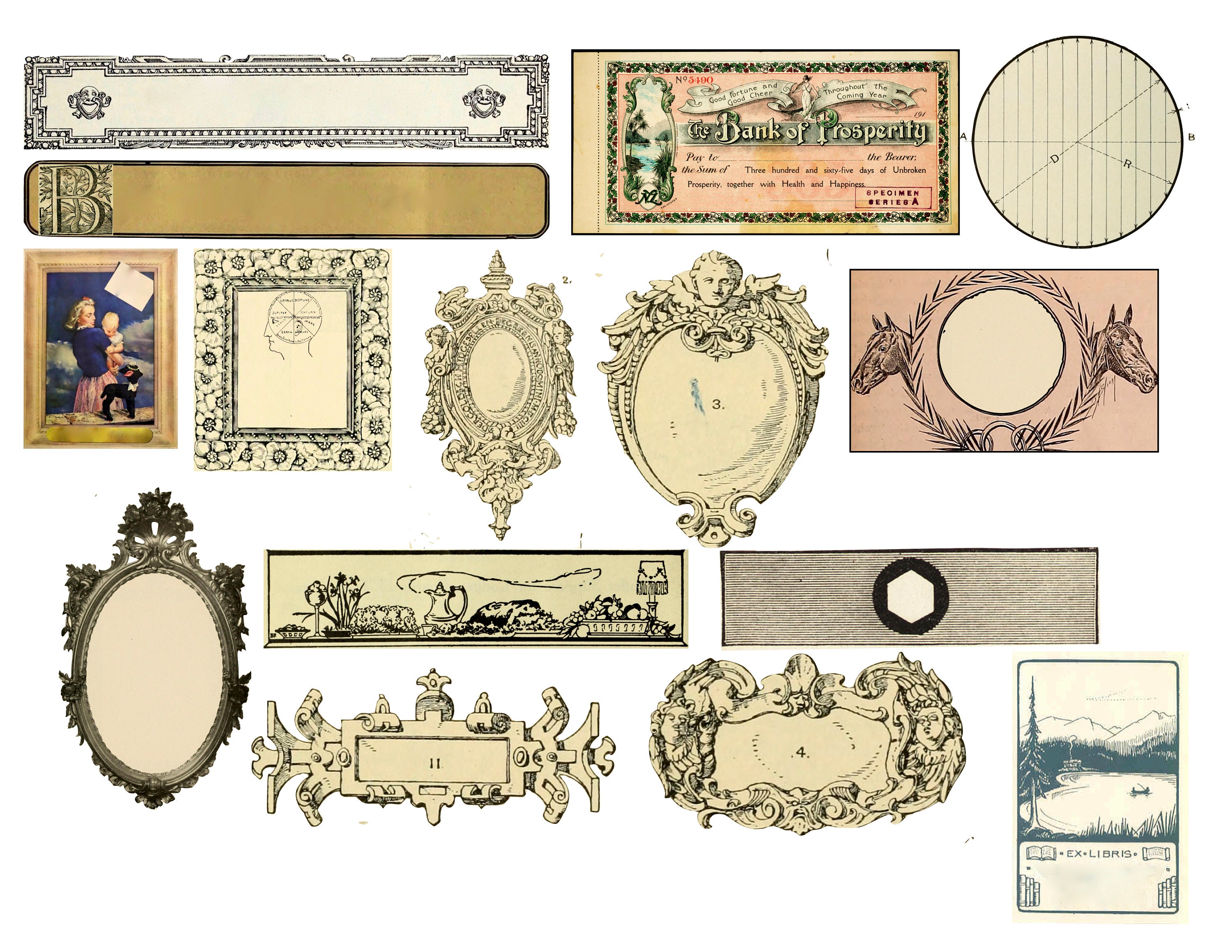 Vintage Editable Vintage Labels: Printable Scrapbook Ephemera (JPG ...