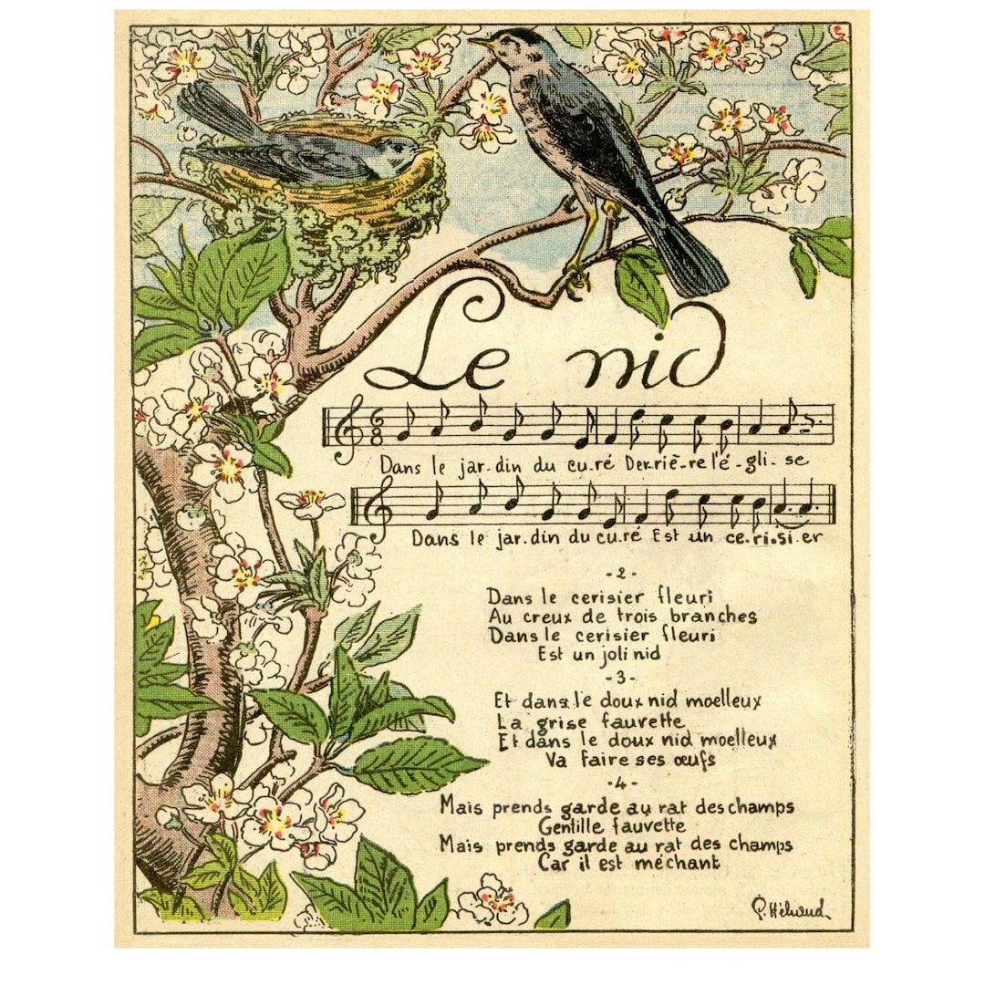 Beautifully Illustrated French Music Sheets, Vintage Digital Music ...