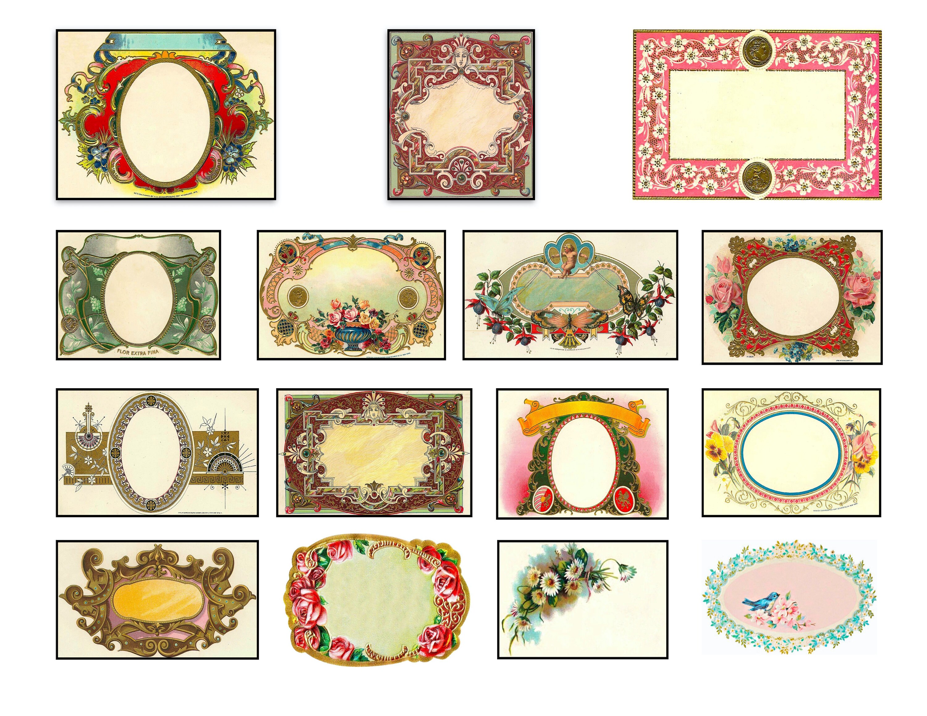 Vintage Editable Vintage Labels: Printable Scrapbook Ephemera (JPG ...