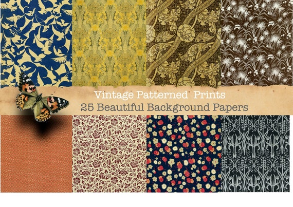 Vintage Patterned Scrapbook Papers Floral Patterned Papers | Etsy