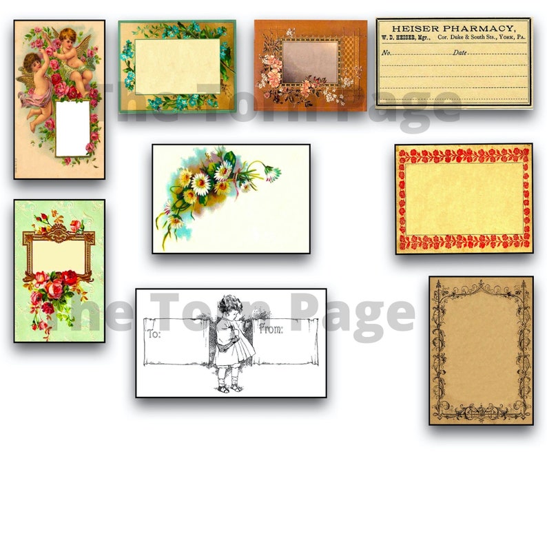 Vintage Editable Vintage Labels: Printable Scrapbook Ephemera (JPG ...