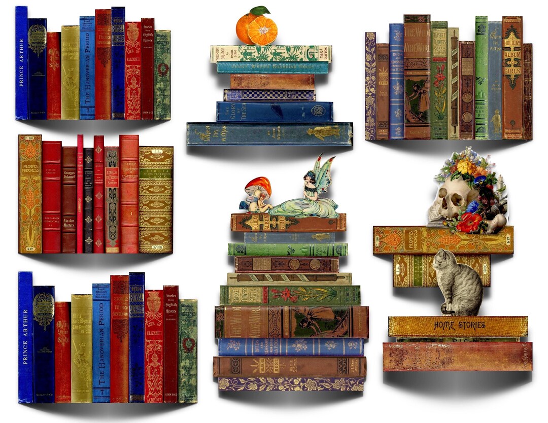 Vintage Book Spines and Enhancements, Perfect for Junk Journals ...