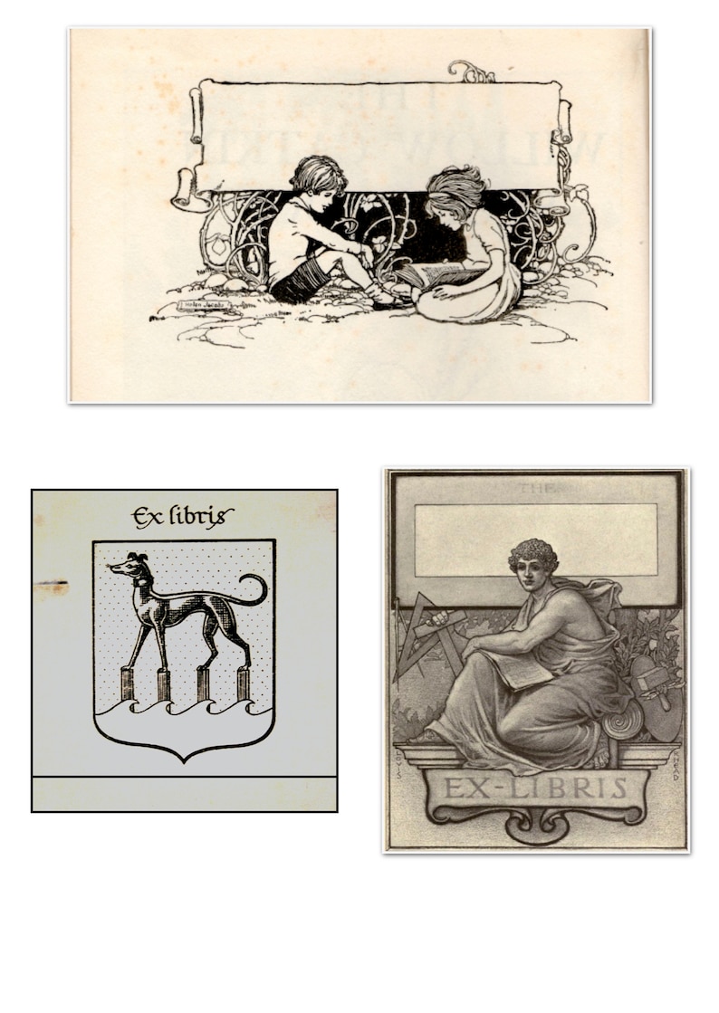 Vintage Ex Libris Book Plates: Printable Ephemera (digital Download) - Etsy