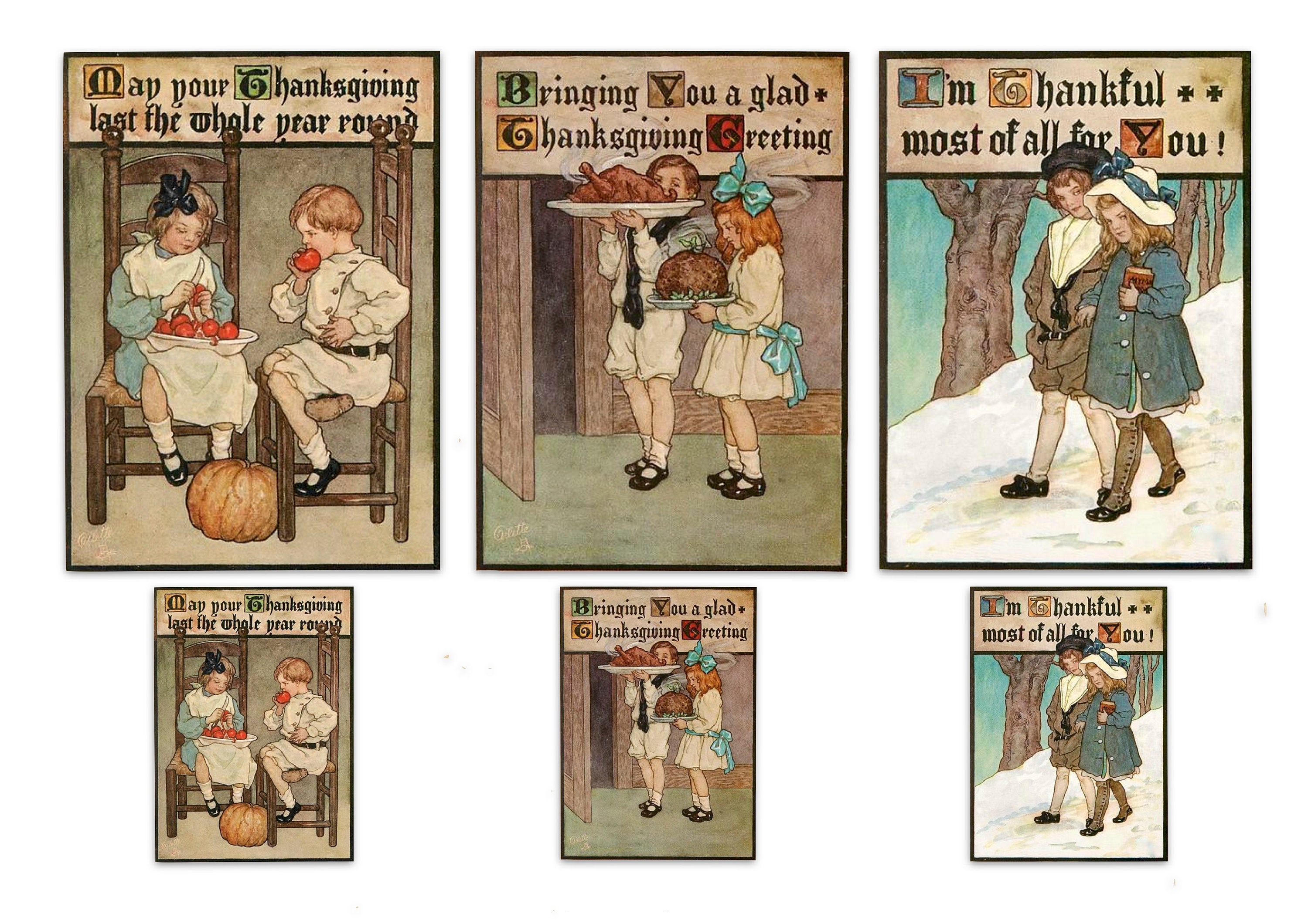 Beautiful Nostalgic Vintage Thanksgiving Cards Printable - Etsy