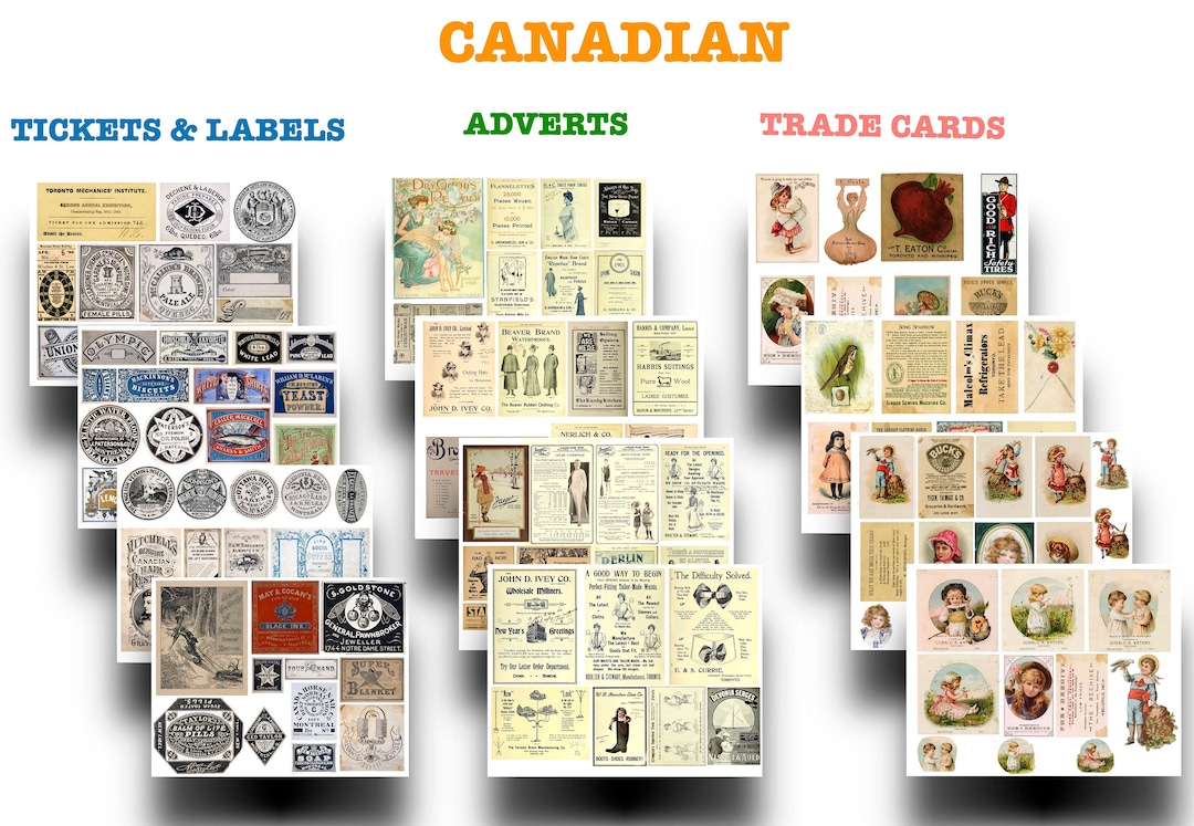 Vintage Canadian Adverts, Trade Cards, Tickets, Labels and Vintage ...