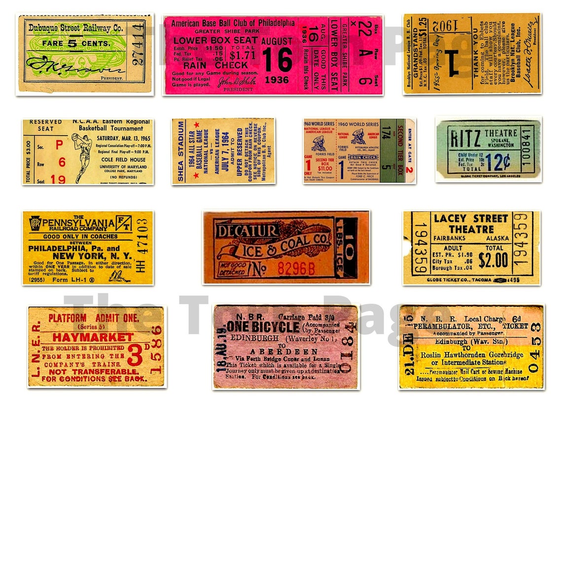 Vintage Tickets Pack 1 Digital Junk Journal and Scrapbook | Etsy