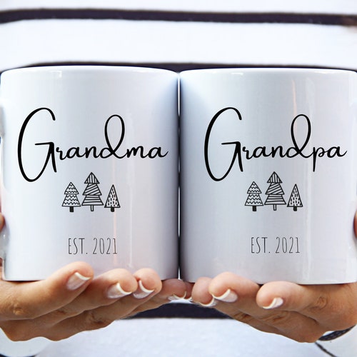 Grandma And Grandpa Bear Mug Set Pregnancy Announcement To Etsy