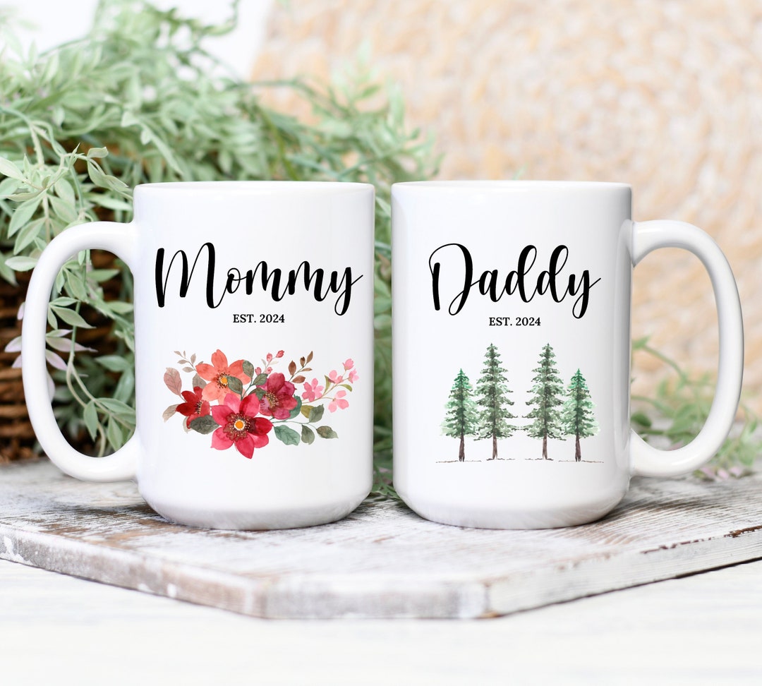 Mom and Dad Mug Set - New Mom Mug | New Dad Mug | New Parent Gift ...