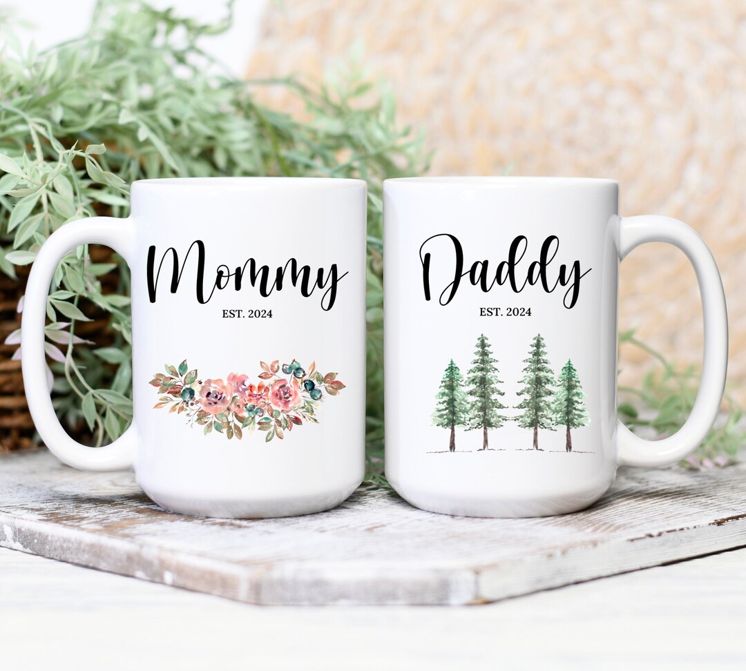 Mom and Dad Mug Set - New Mom Mug | New Dad Mug | New Parent Gift ...