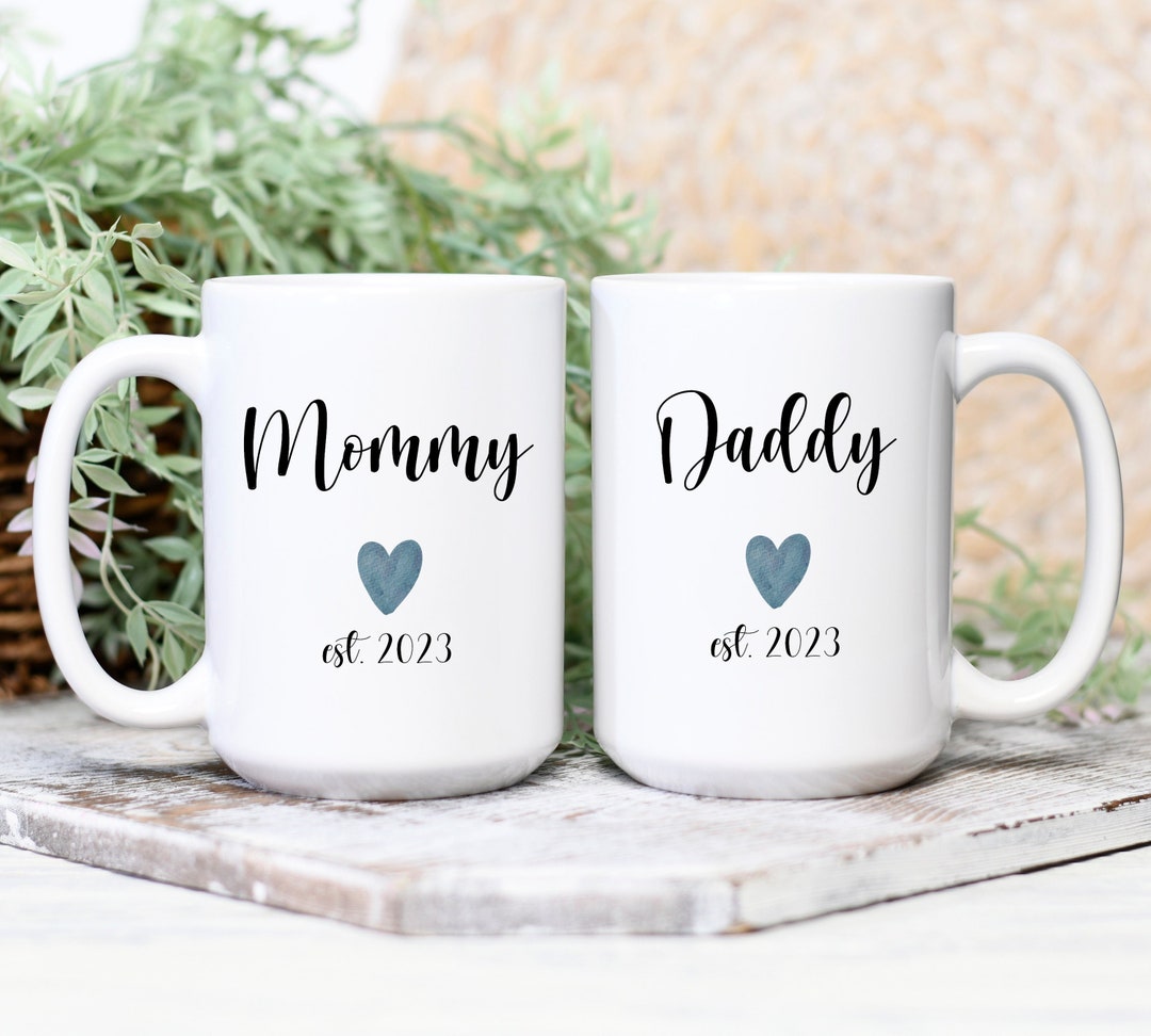 Mom and Dad Mug Set - New Mom Mug | New Dad Mug | New Parent Gift ...