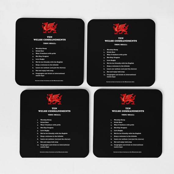 10 Welsh Commandments Coaster Wales Welsh Gift St Davids | Etsy