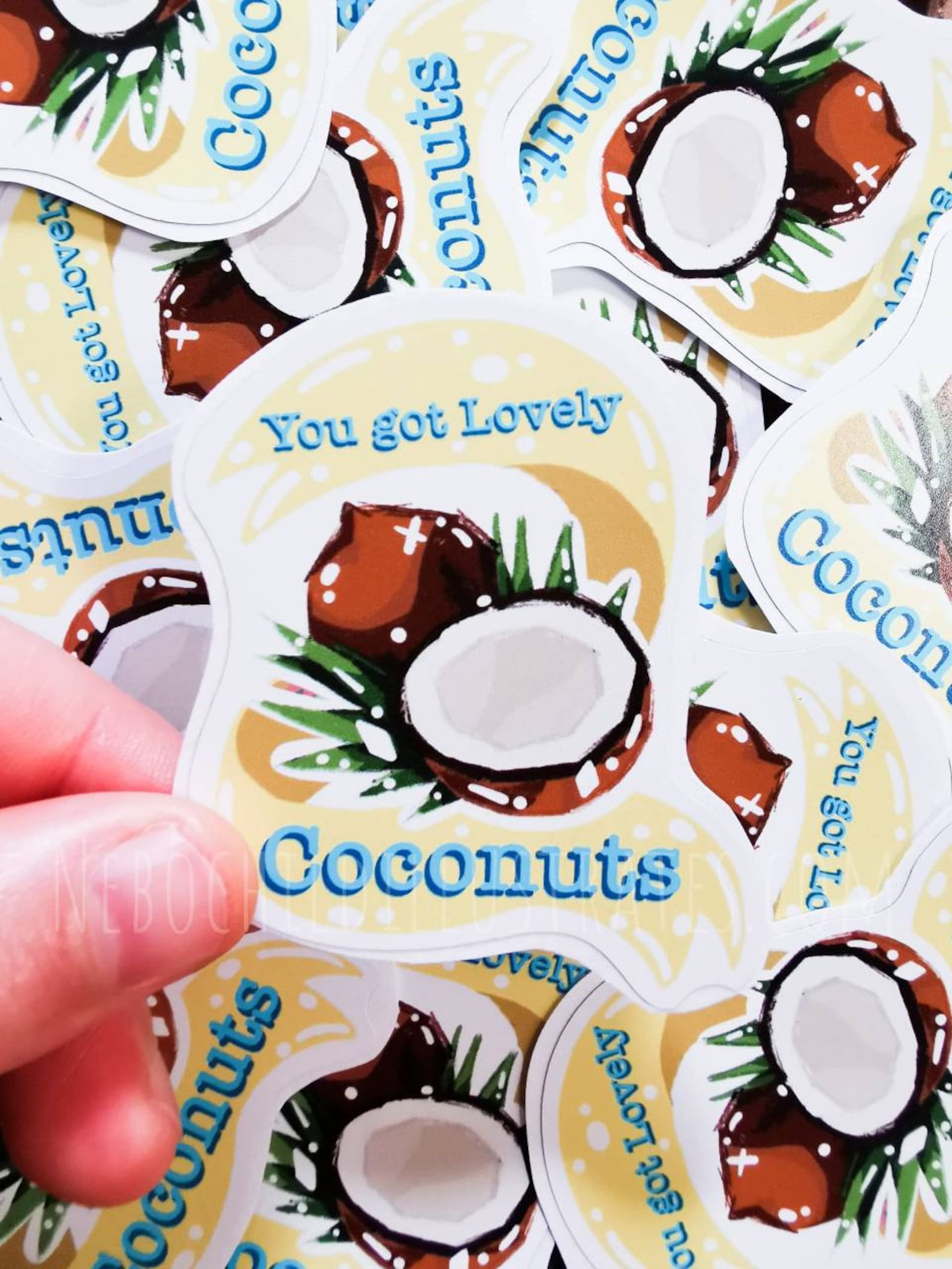 Coconut Sticker Cute Coconut Sticker Fruit Pun Sticker - Etsy