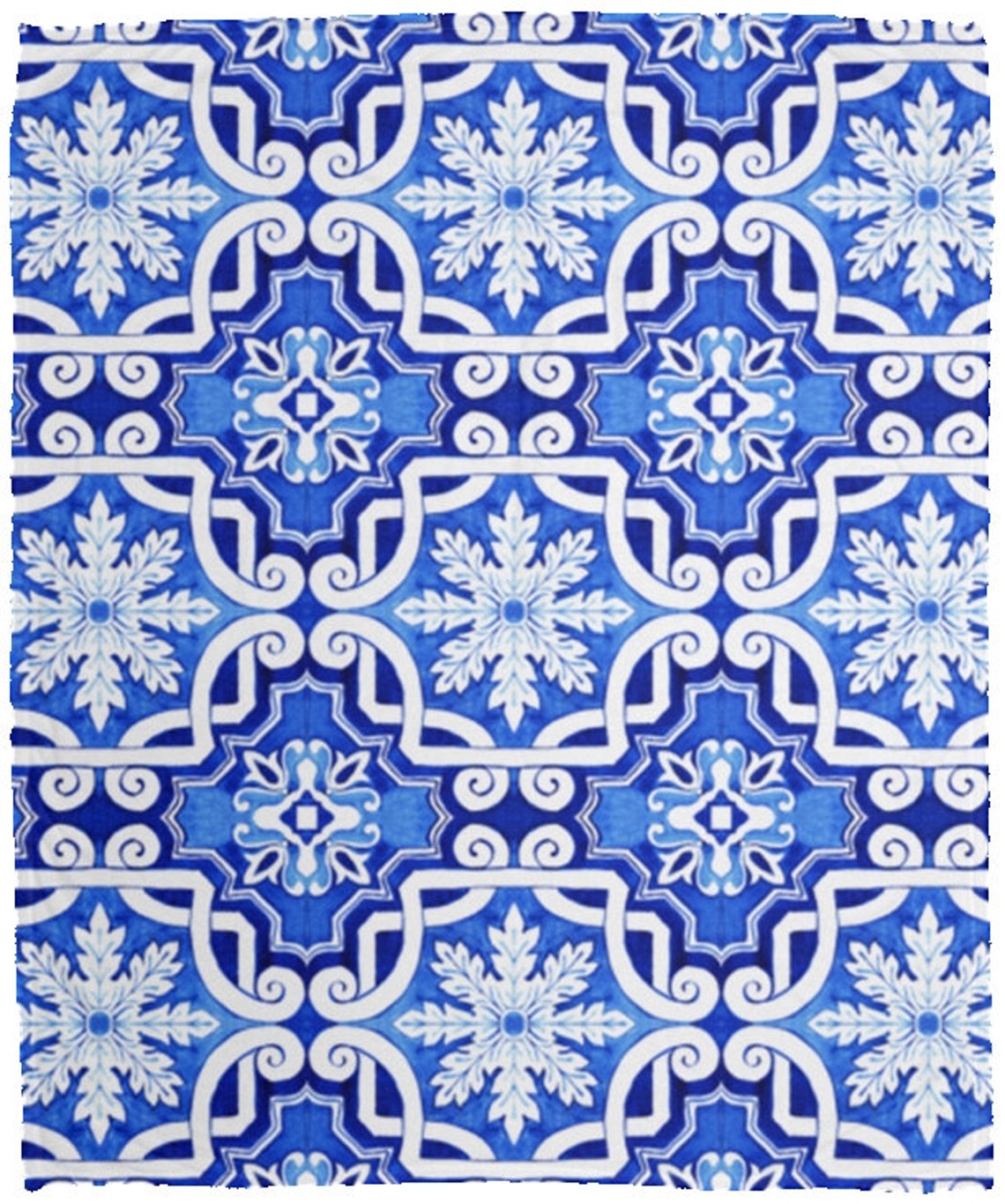 Beautiful Blue Portuguese Azulejos Print Throw Blanket Cozy - Etsy