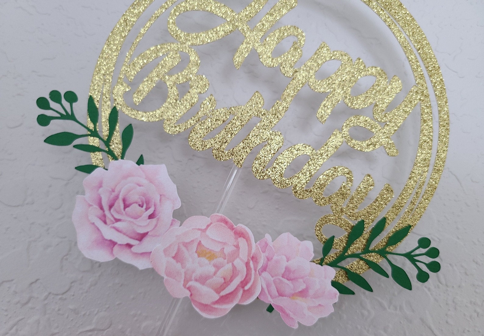 Happy Birthday Cake Topper Round Happy Birthday Cake Topper - Etsy