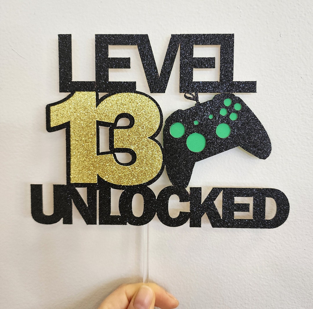 Level Unlocked Cake Topper, Happy Birthday Topper, Level Cake Topper ...