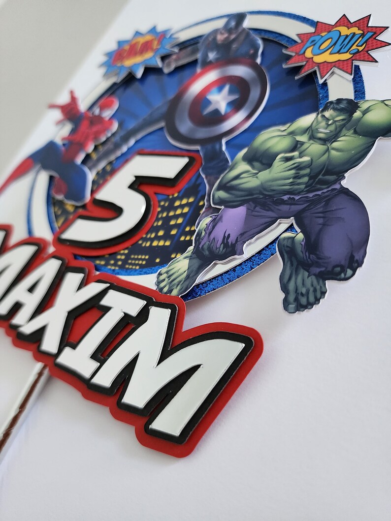 Personalized Superhero Birthday Cake Topper: Avengers Theme - Etsy