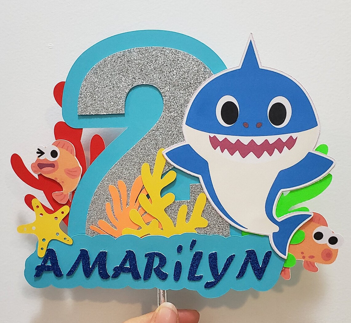 Baby Shark Cake Topper Baby Shark Topper Baby Shark Party | Etsy Canada