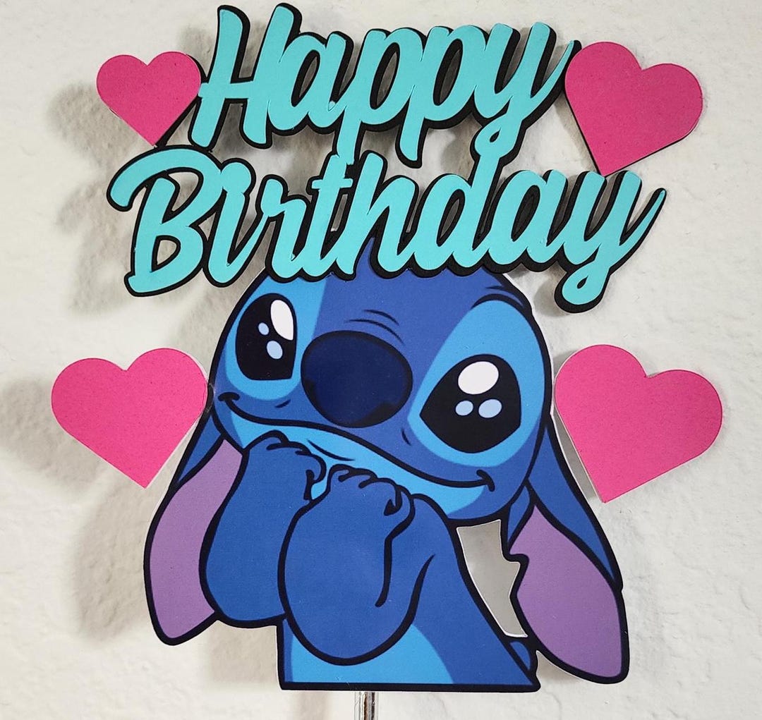 Stich Cake Topper, Stich Party Decoration, Stich Birthday Cake Topper ...