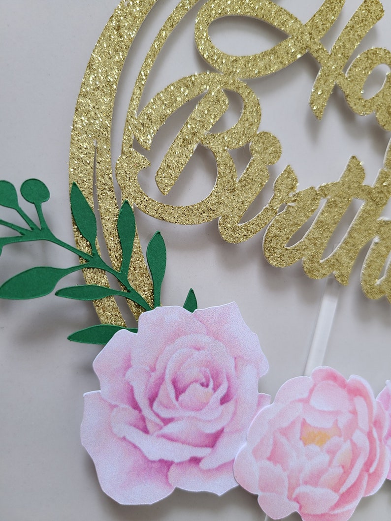 Happy Birthday Cake Topper Round Happy Birthday Cake Topper - Etsy