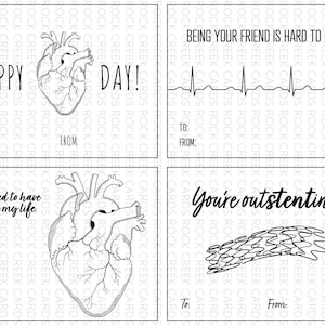 Cardiology Medical Valentine's Day Cards: Printable Cards (digital ...
