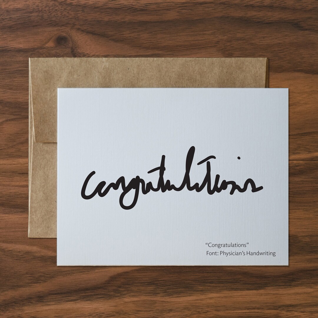 Congratulations Physician’s Handwriting Greeting Card - Match Day ...